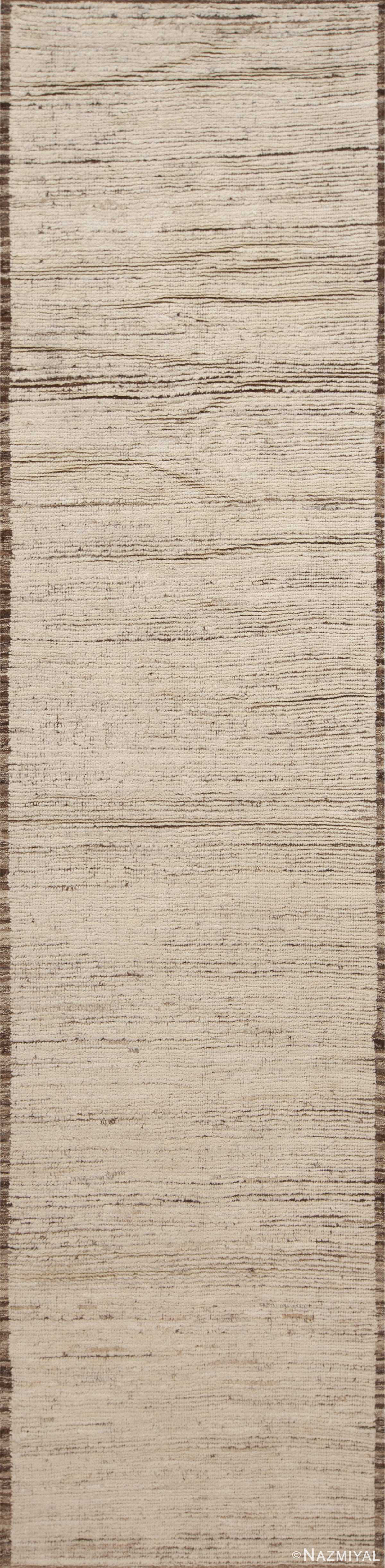 Nazmiyal Collection One-of-a-Kind Abstract Solid Ivory/Cream Background ...