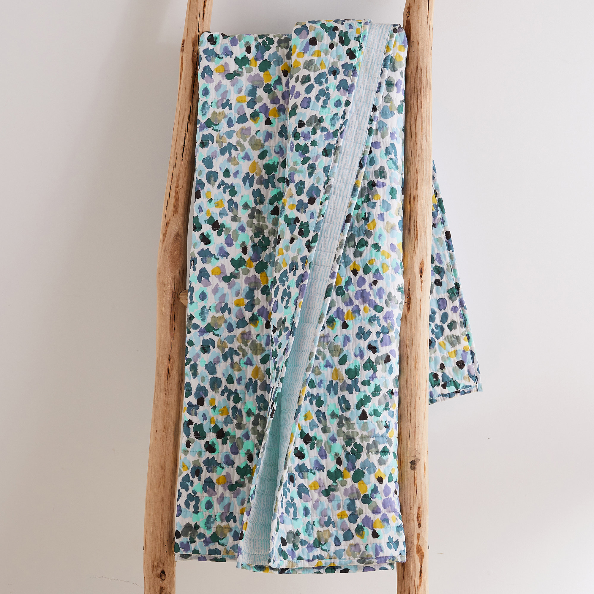 Levtex home Calico Blue Quilted Throw | Wayfair