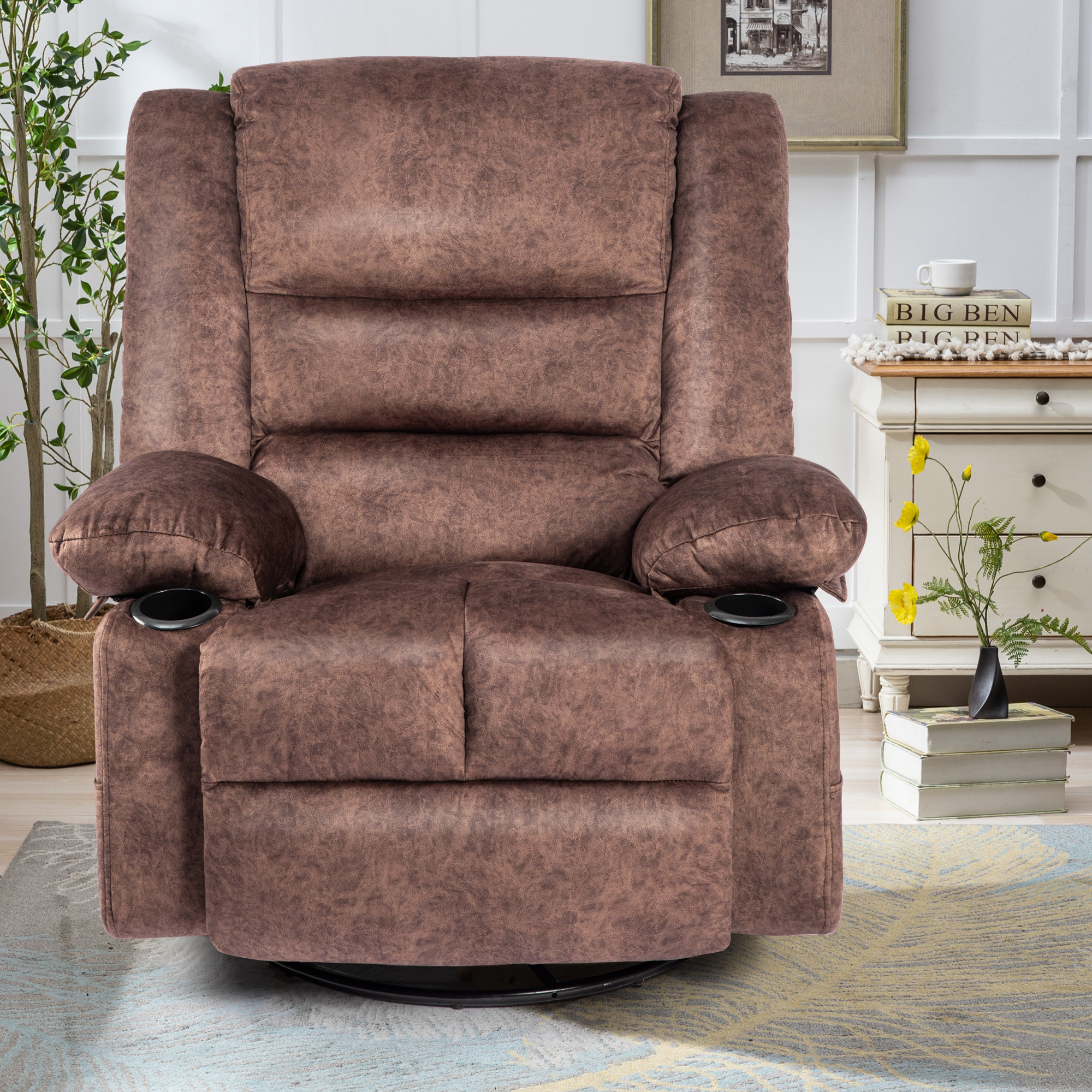 Latitude Run® Mells Manual Recliner Chair With Massage And Heat ...