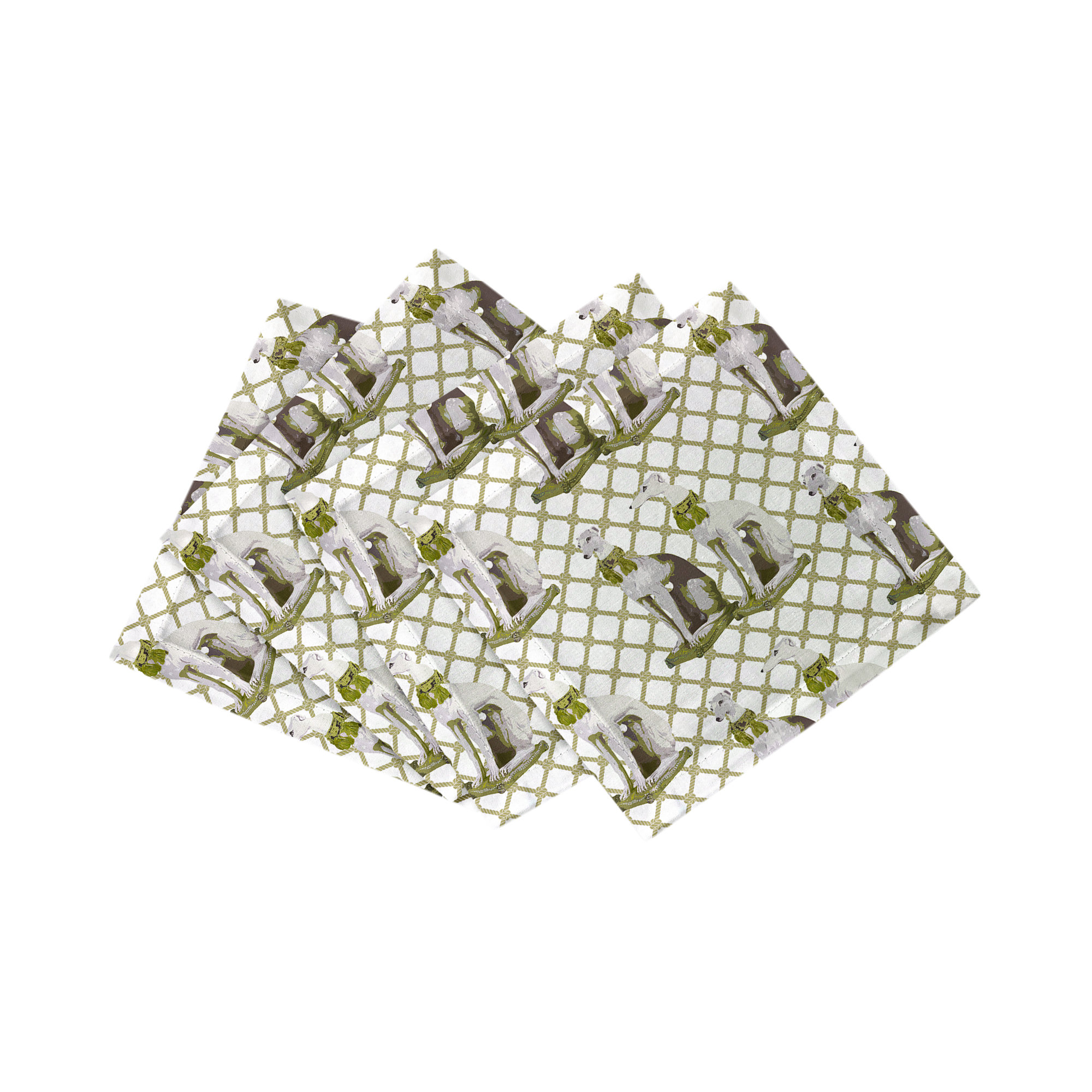 Nicolette Mayer Regal Greyhound Luxe Cotton Sateen Cocktail Napkins ...