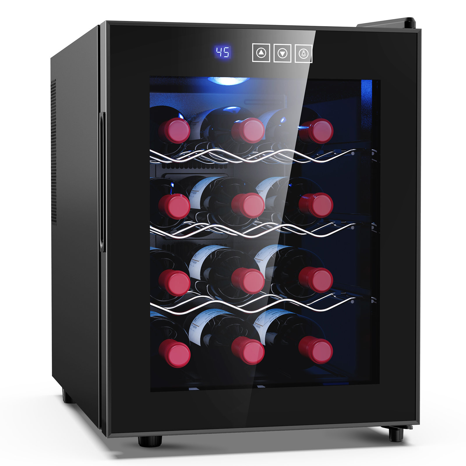 LINKEWODE 12 Bottle Wine Cooler, Freestanding Small Wine Fridge With 54 ...