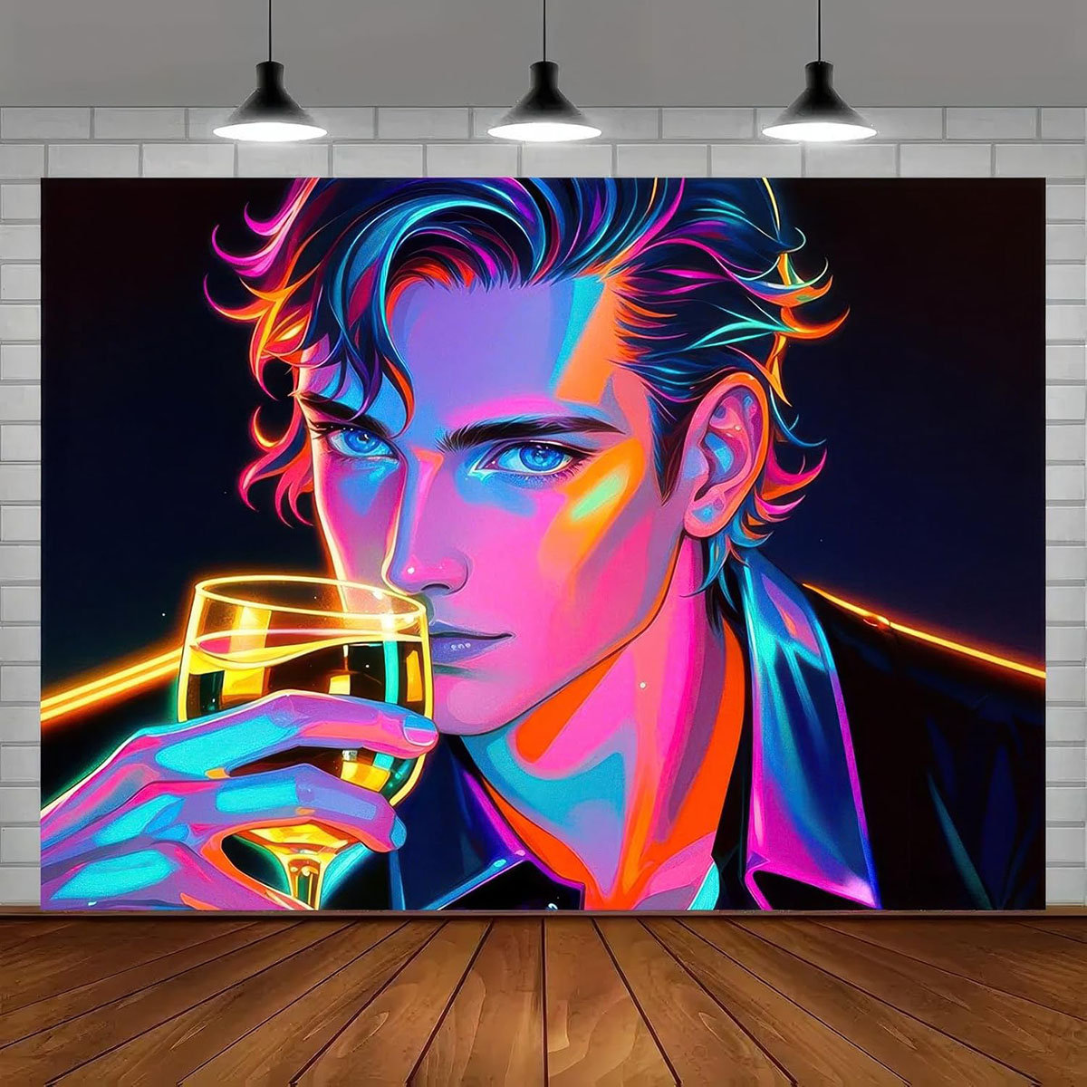 Ivy Bronx Black Light Tapestry Neon Glow Tapestry Tapestry UV Reactive ...