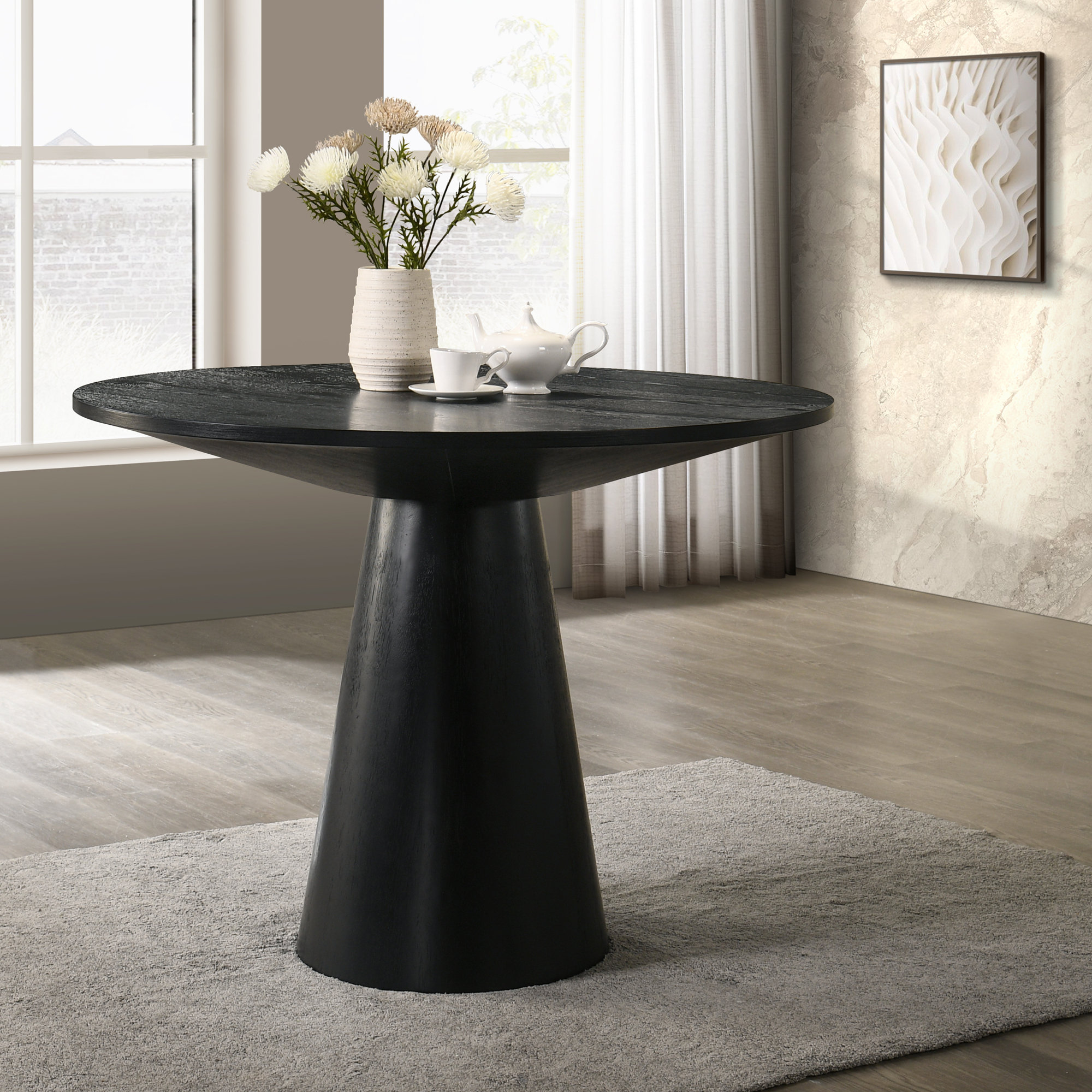 Latitude Run® 47" Round Ebony Black Counter Height Table - Wayfair Canada