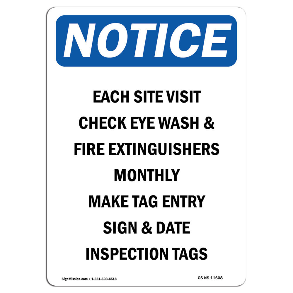 SignMission Each Site Visit Check Eye Wash Sign | Wayfair