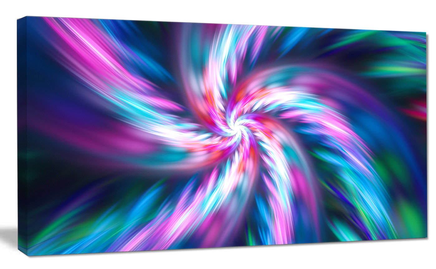 Design Art 'Dancing Multi-Color Fractal Flower' Graphic Art on Canvas ...