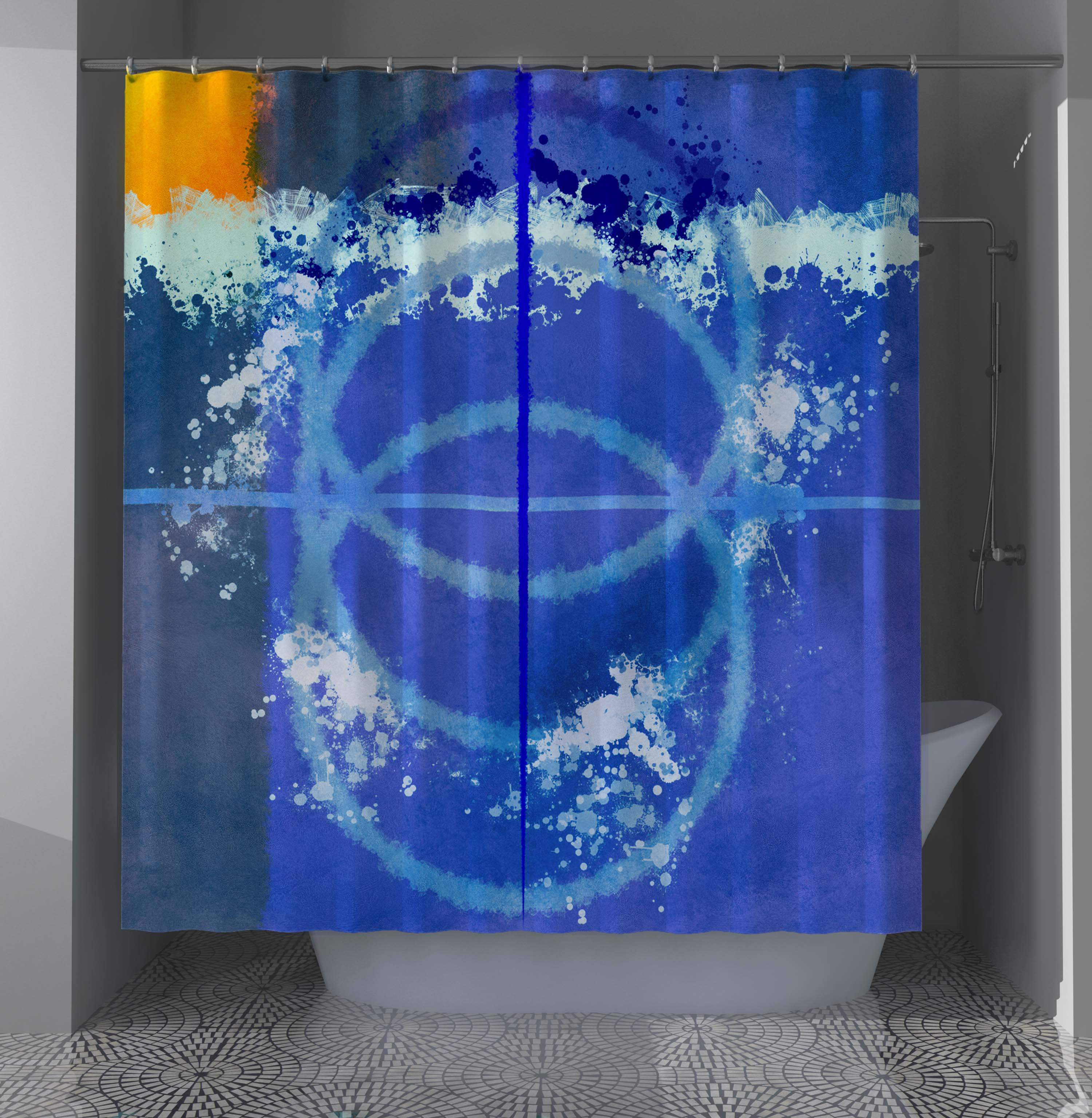 East Urban Home Capucine Geometric Shower Curtain Wayfair