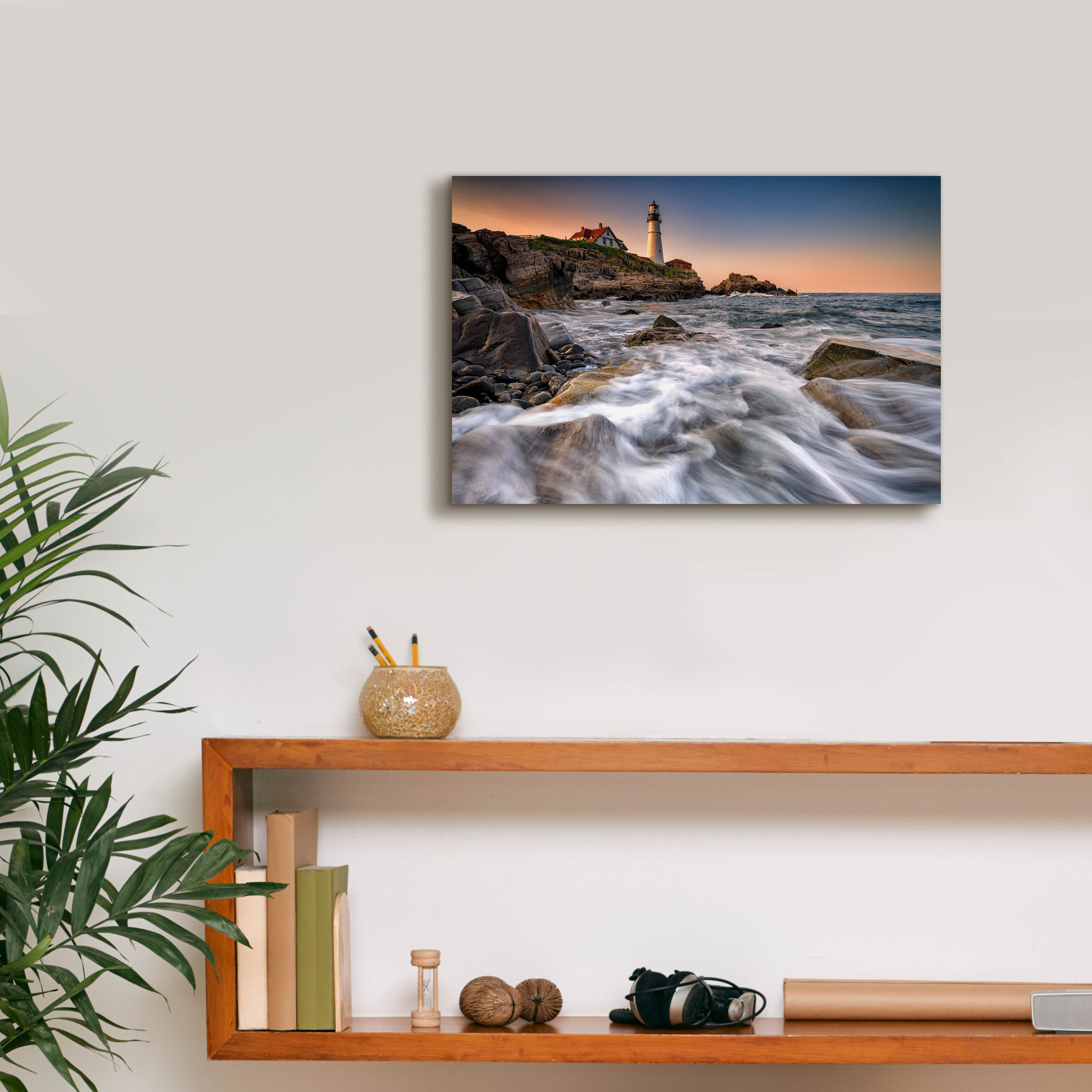 Breakwater Bay 'Portland Head Awash' by Rick Berk Canvas Wall Art | Wayfair