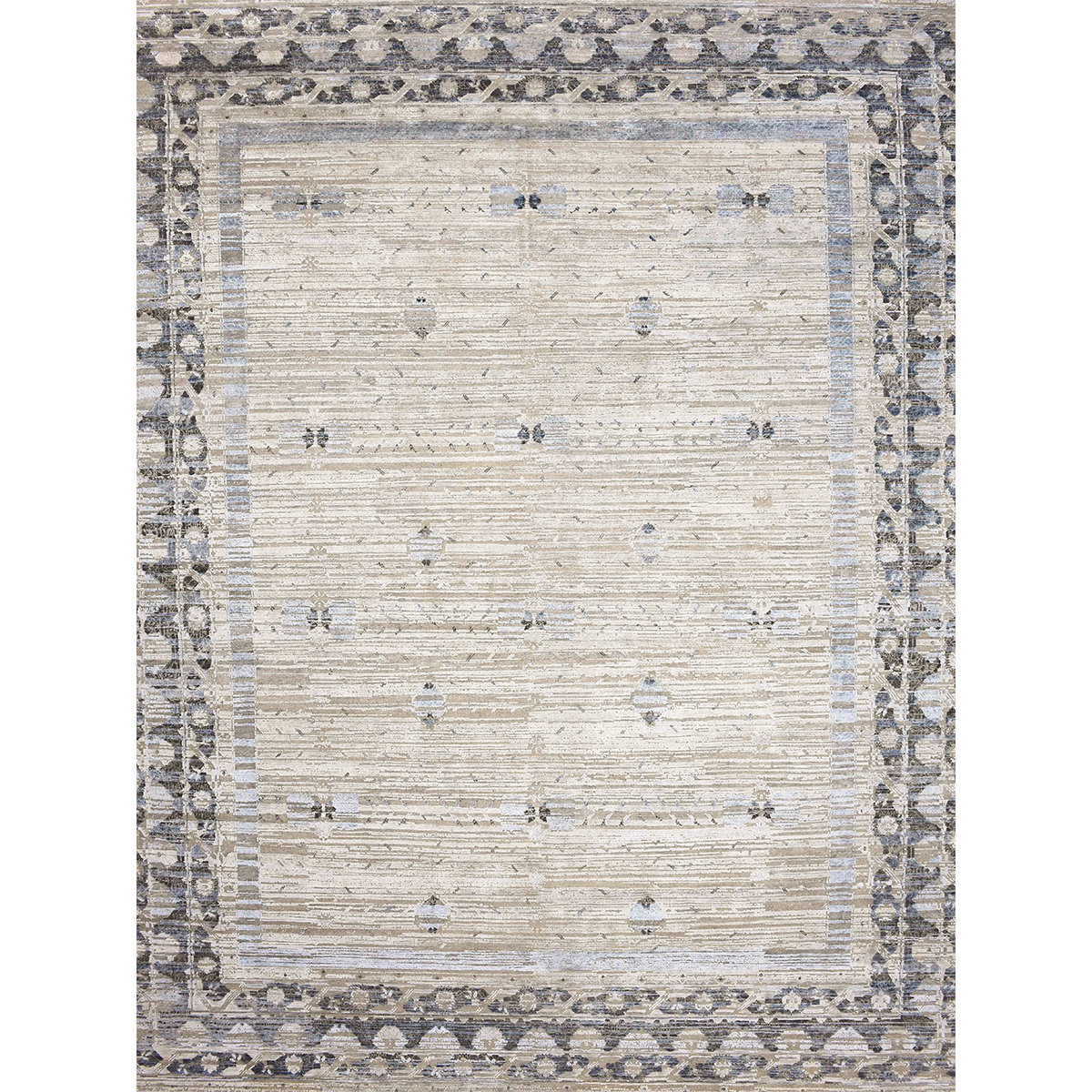 Bokara Rug Co., Inc. Canterbury High-Quality Hand-Knotted Gray/Beige ...