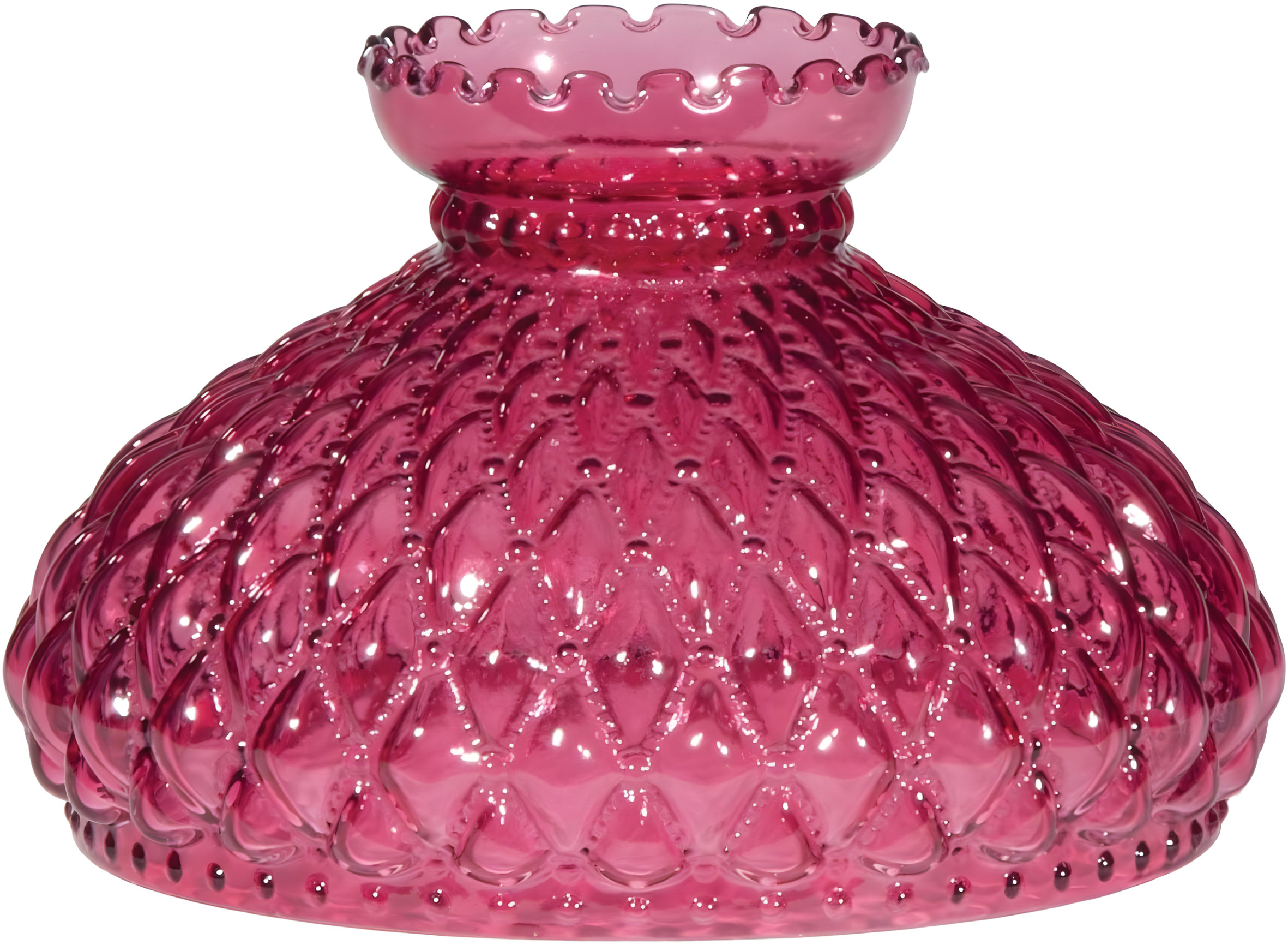 BEAUTY DEPOT 10-Inch Diamond Quilted Glass Student Lamp Shade - Crimped ...