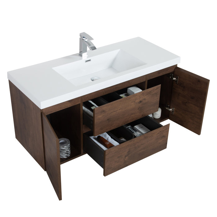 Wrought Studio Axwell 46.9'' Single Bathroom Vanity with Cultured ...