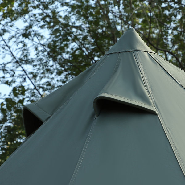 Arlmont & Co. Kylynne Canvas Bell Glamping Yurt Bell Tent with Roof ...