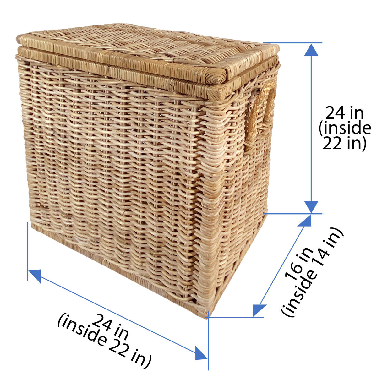 Birch Lane™ Yula Rattan Decorative Storage Trunk with Lid, Tall Size ...