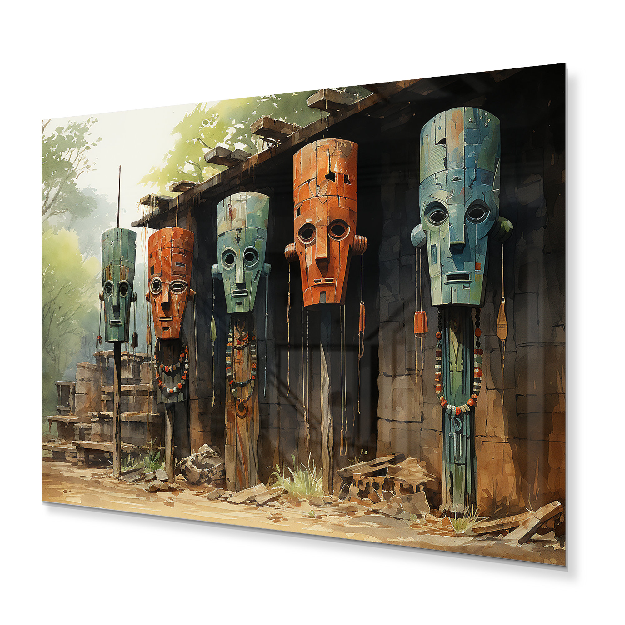 Red Barrel Studio® African Tribes Dogon Mask II On Metal Print | Wayfair