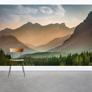Wallums Wall Decor Snowcap Mountains 8' x 144" 3 Piece Wall Mural ...