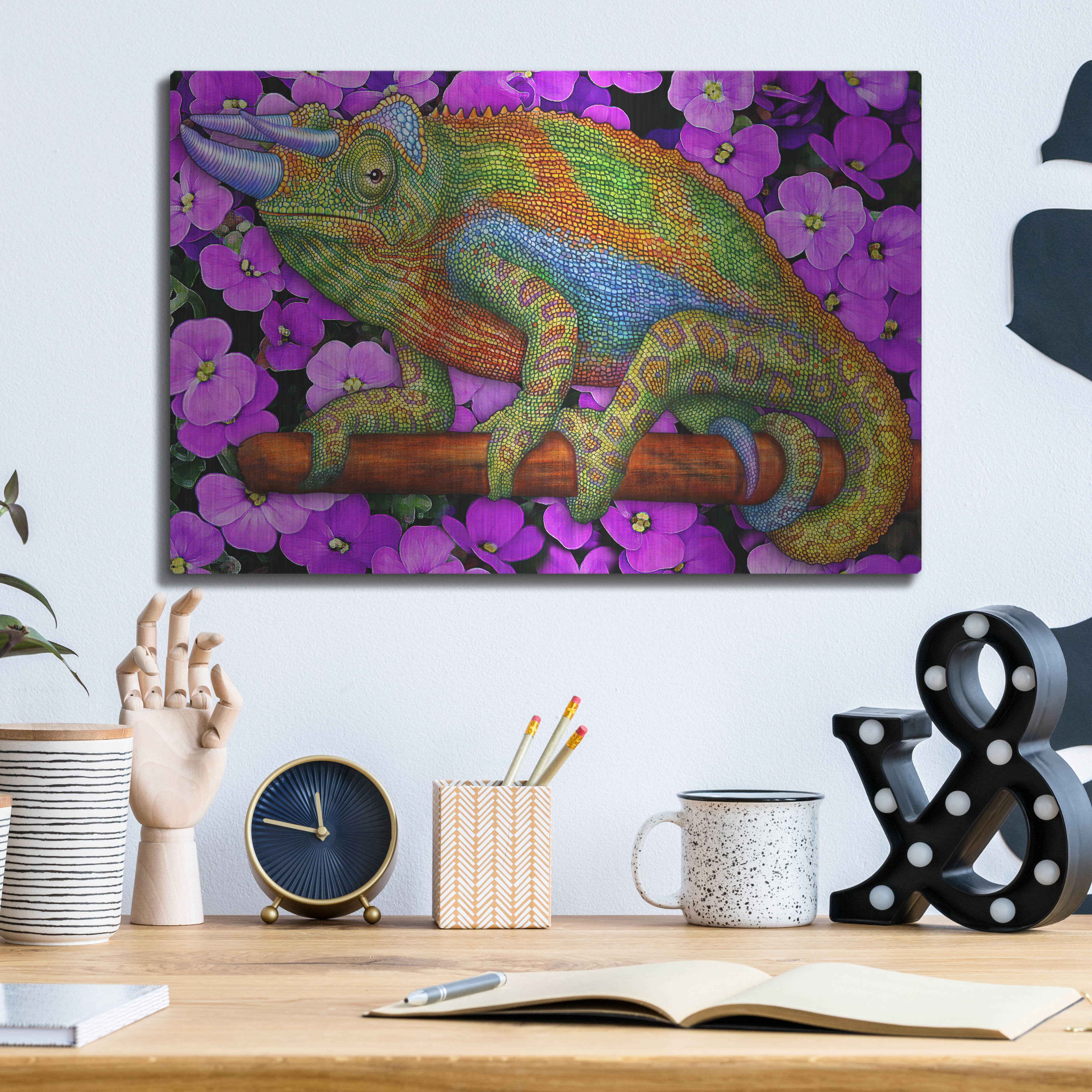 Winston Porter 'Jacksons Chameleon' by Tim Jeffs Metal Wall Art | Wayfair