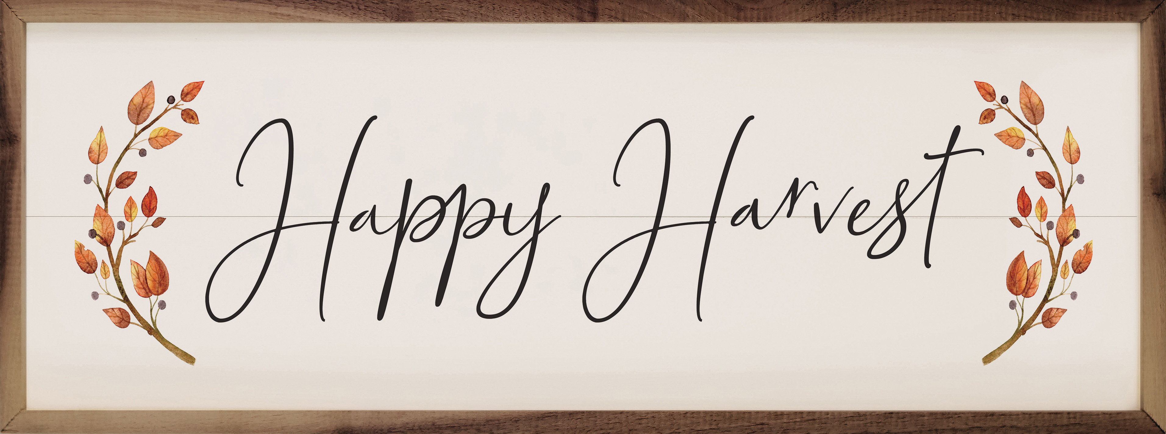 Gracie Oaks " Happy Harvest Autumn Twigs " on Wood | Wayfair