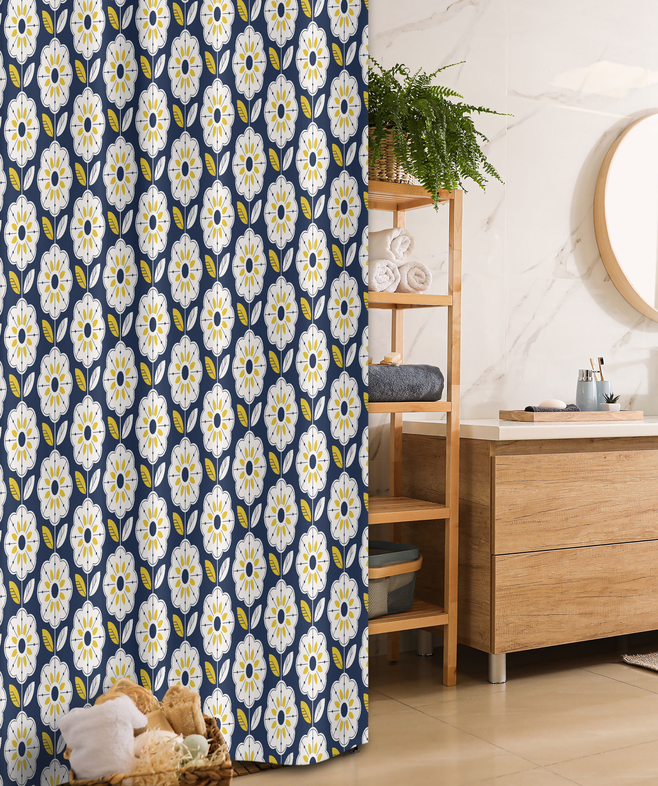 East Urban Home Avarey Floral Shower Curtain with Hooks Included | Wayfair