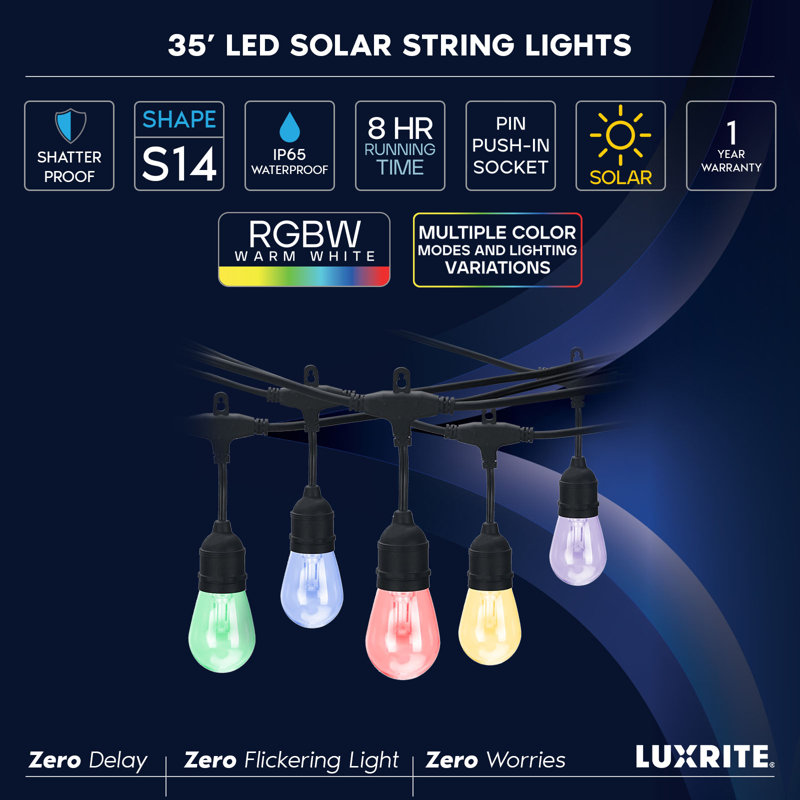 Arlmont & Co. Serle Outdoor 15 - Bulb 420'' Solar Powered LED String ...