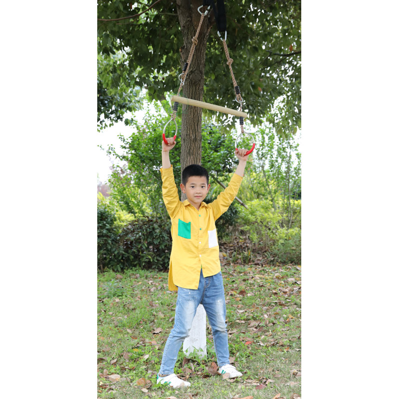 PLAYBERG Wood Natural Trapeze Rings & Reviews | Wayfair
