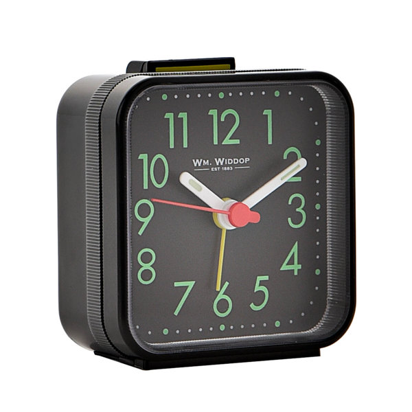 Wm Widdop Analog Quartz Alarm Tabletop Clock in Black/Green/Red/White ...