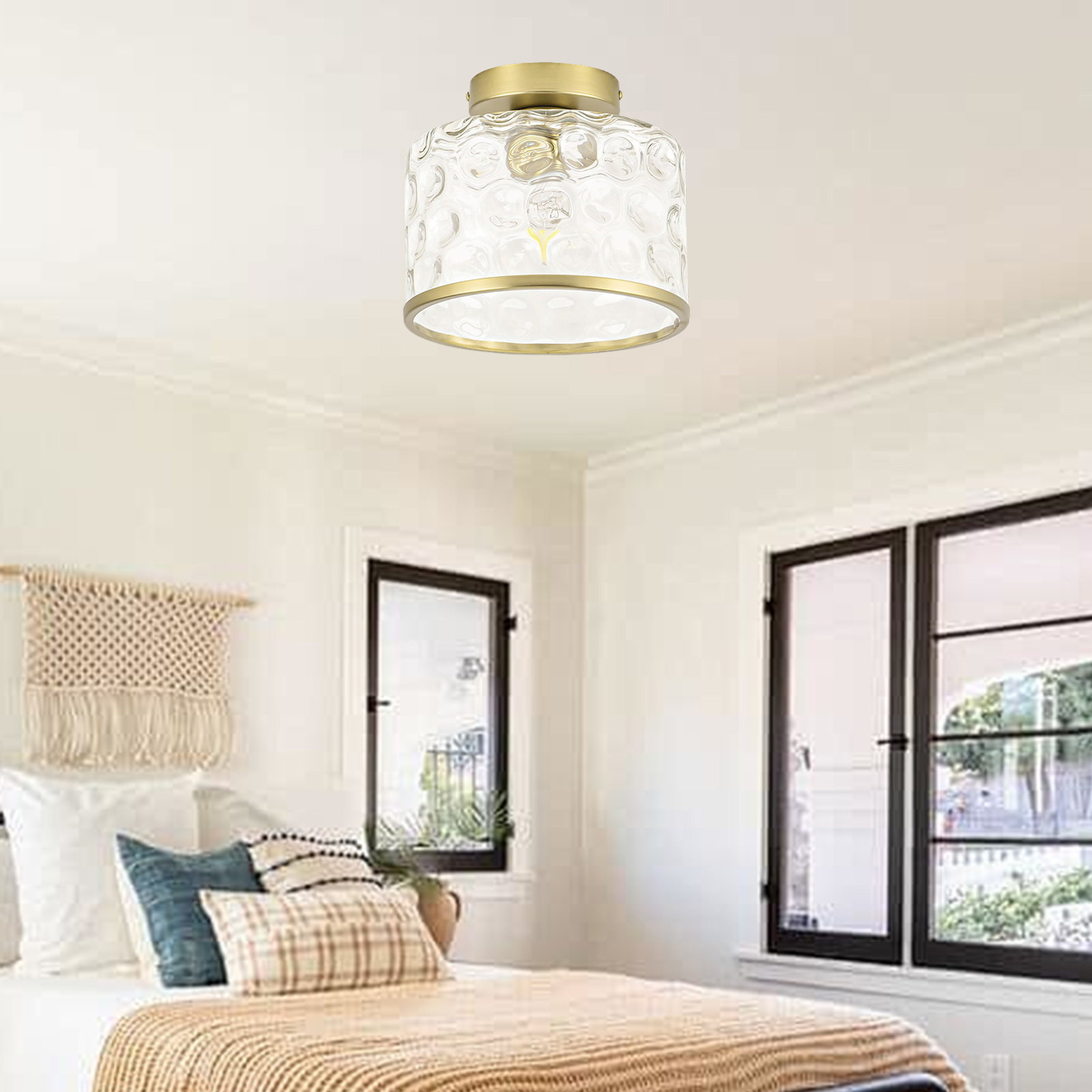 Mercer41 Modern Half-Embedded Ceiling Light, Paired With An Industrial ...