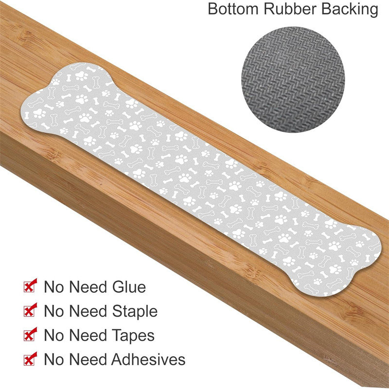 Red Barrel Studio® Rubber Backing 8x30 Inch Bone Shape Stair Treads Set ...