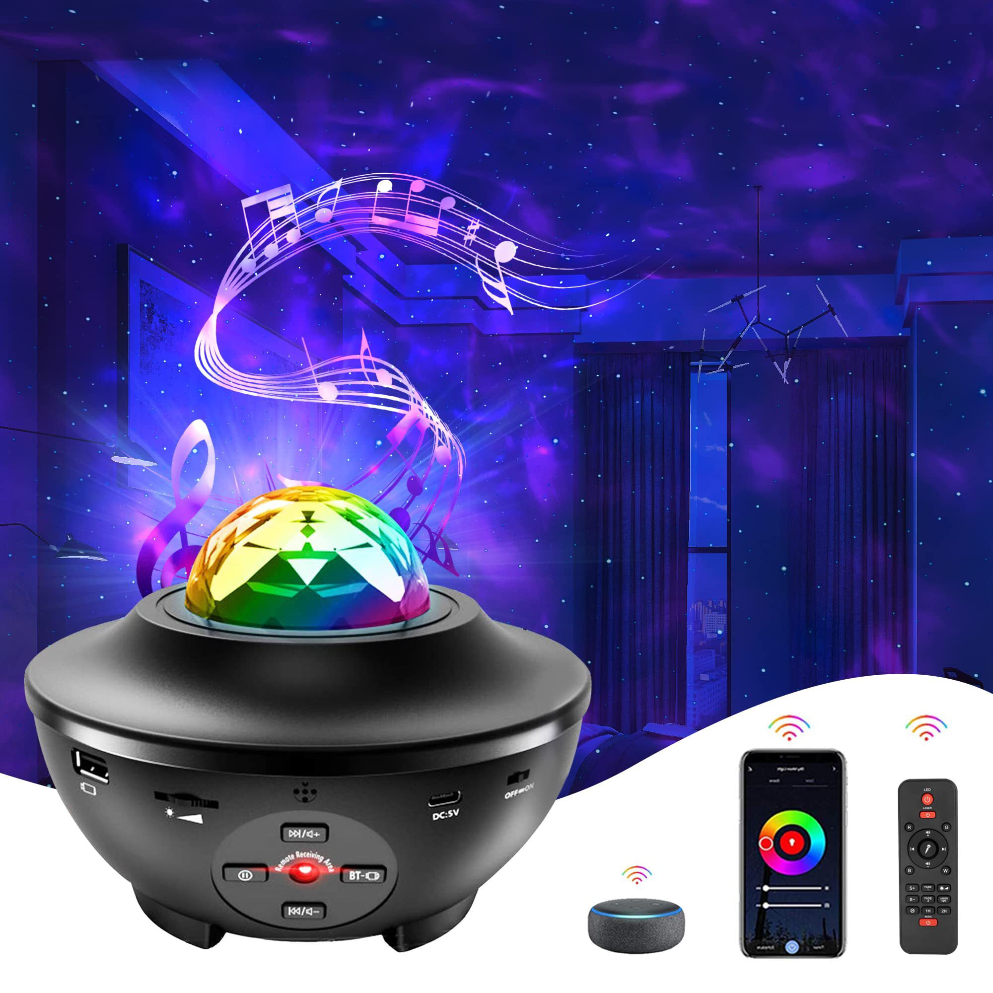 babevy Galaxy Projector, Star Projector 3 In 1 Night Light Projector ...