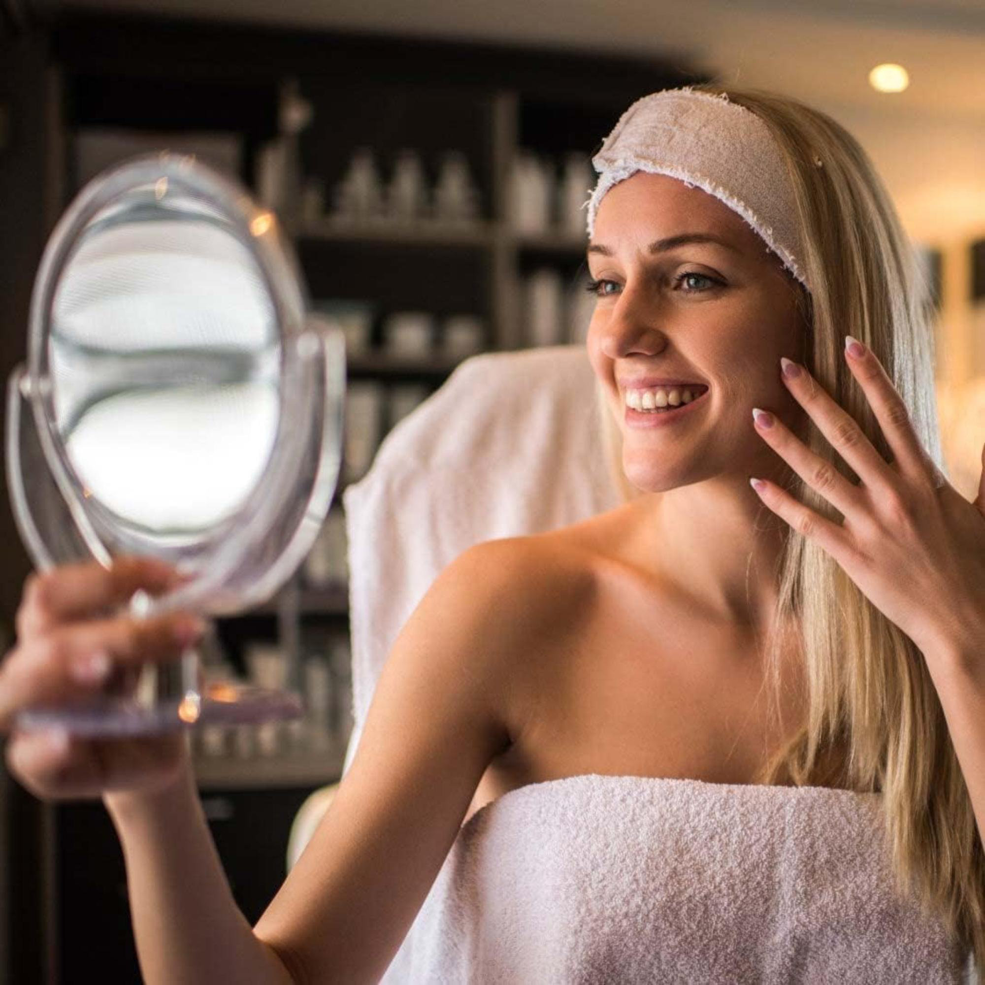 Symple Stuff Vanity Mirror Makeup Mirror With Stand Double Sided Swivel ...