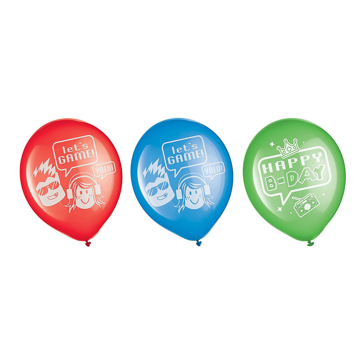 Oriental Trading Company Party Town 12" Latex Balloons, Birthday, Party ...