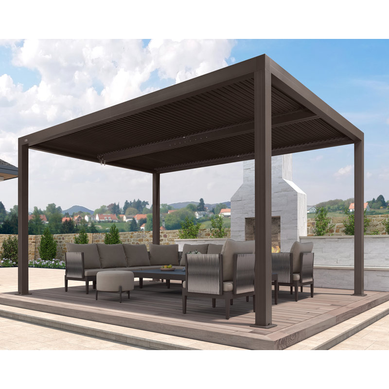 Purple Leaf Louvered Pergola Outdoor Aluminum Pergola with Adjustable ...