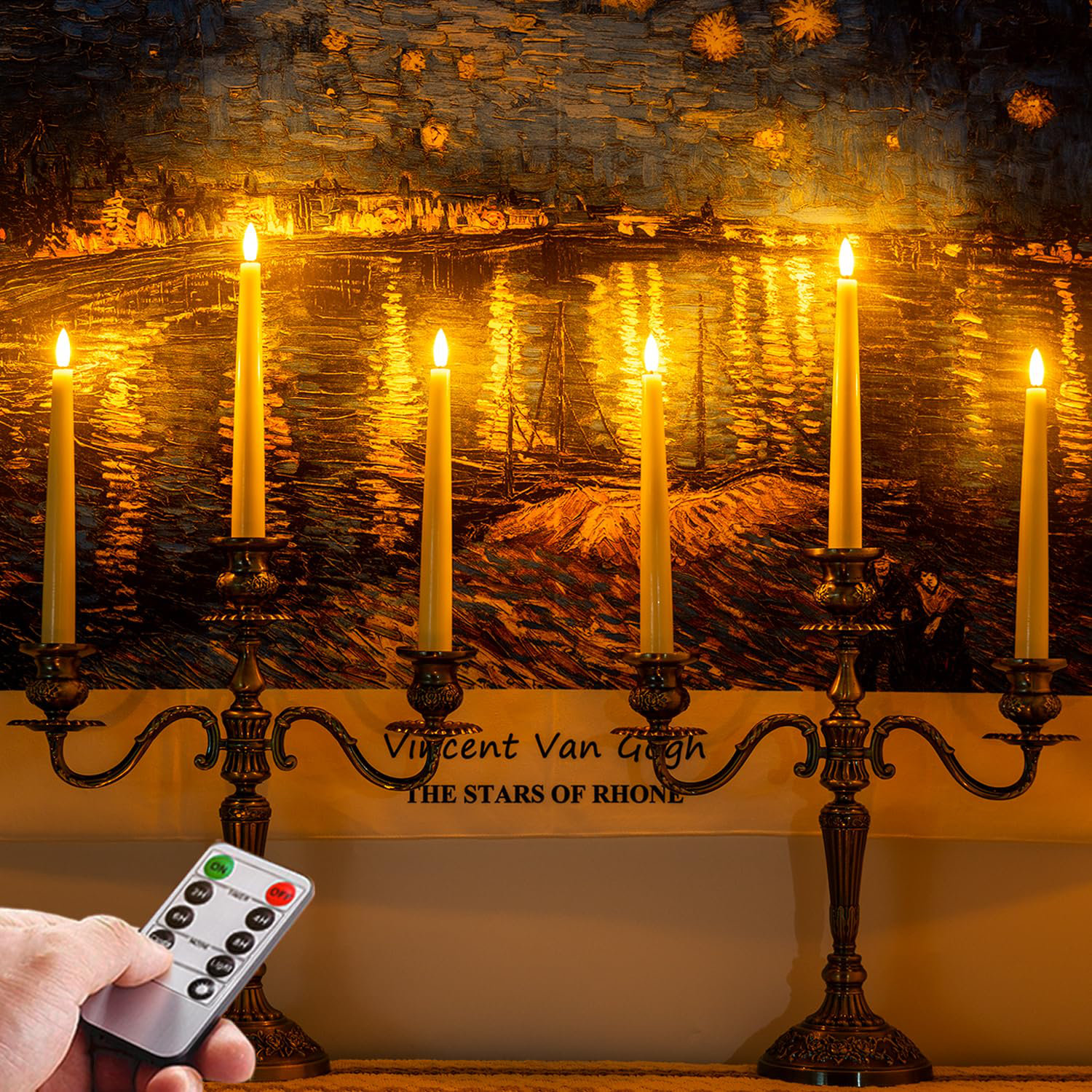 The Party Aisle™ Waxy Flameless Taper Candles with Remote, Led ...
