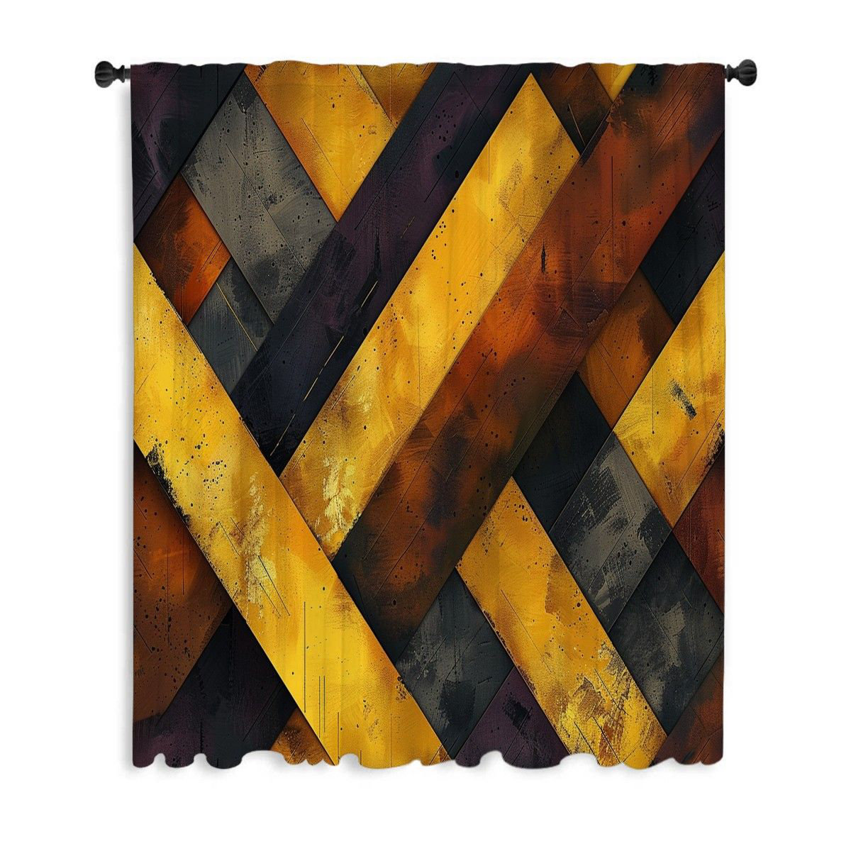 VisionDecor Herringbone Pattern Window Curtains, Visual Art Blockout ...