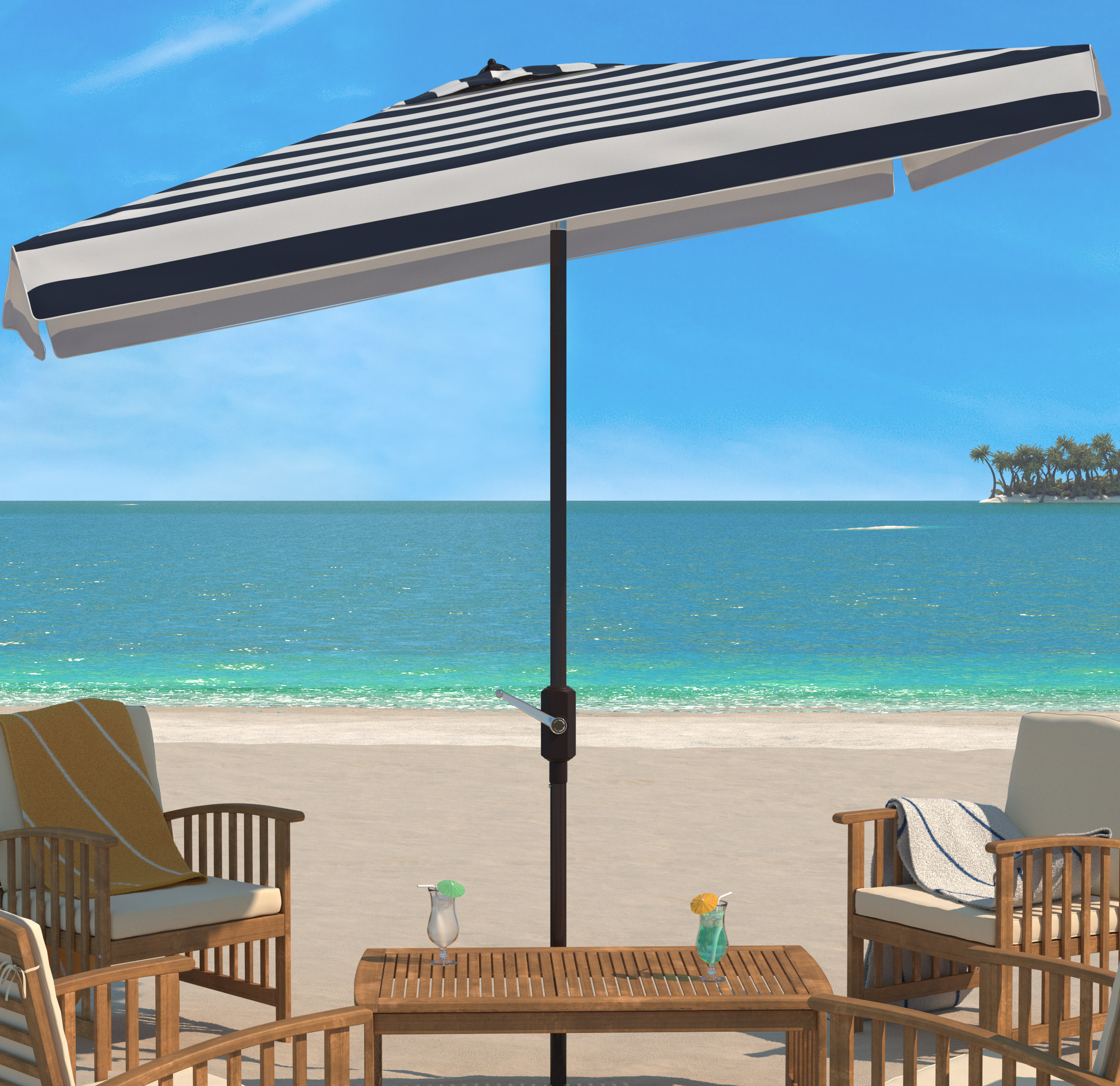 Breakwater Bay Trainor 10' Square Beach Umbrella | Wayfair