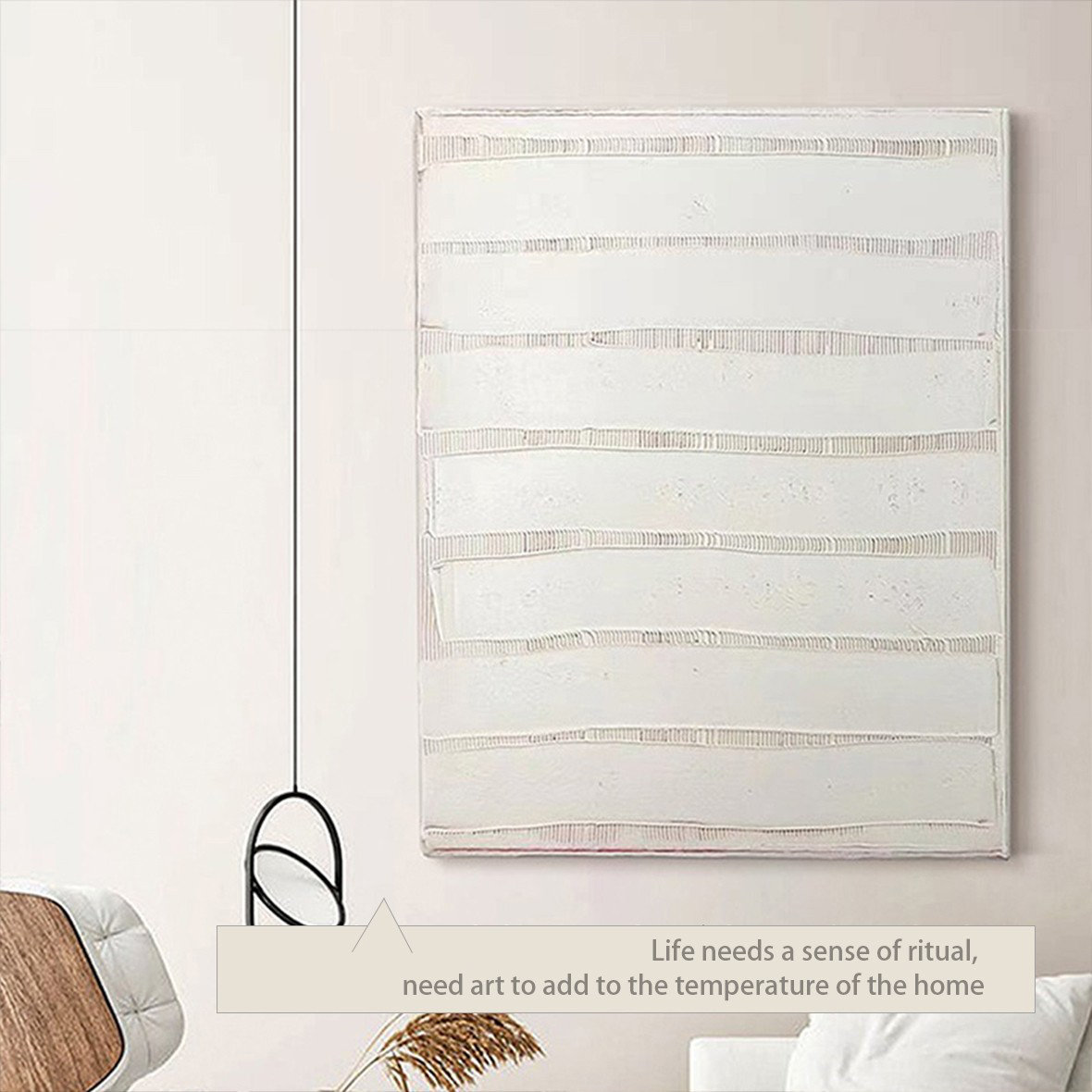 Hokku Designs White Hand-drawn texture Wall Art | Wayfair