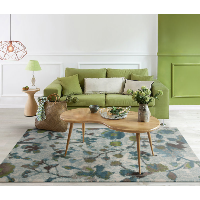 Red Barrel Studio® Annlynn Floral Teal/Green Area Rug & Reviews | Wayfair