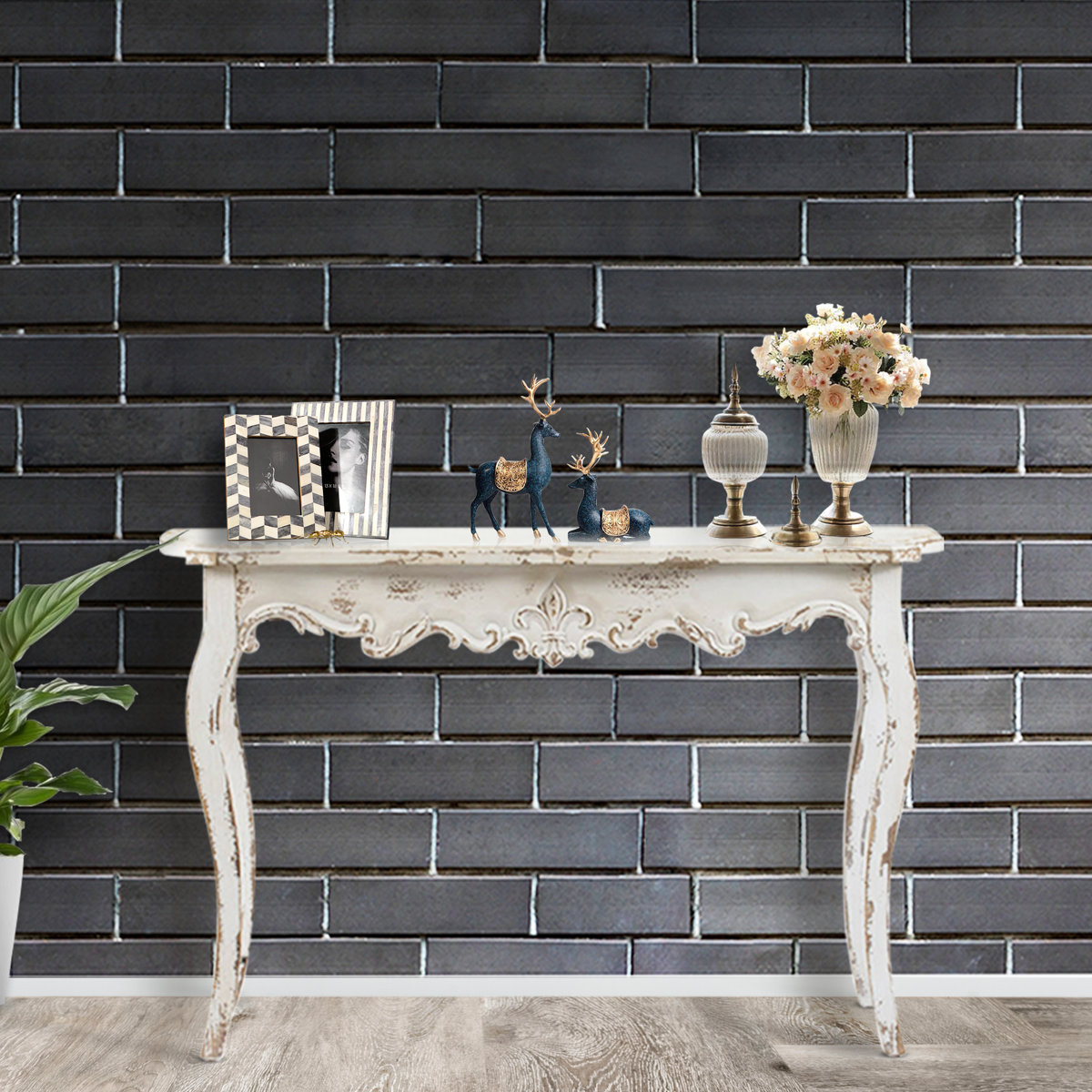 Ophelia & Co. Distressed Console Table, 46" Decorative Foyer Table ...