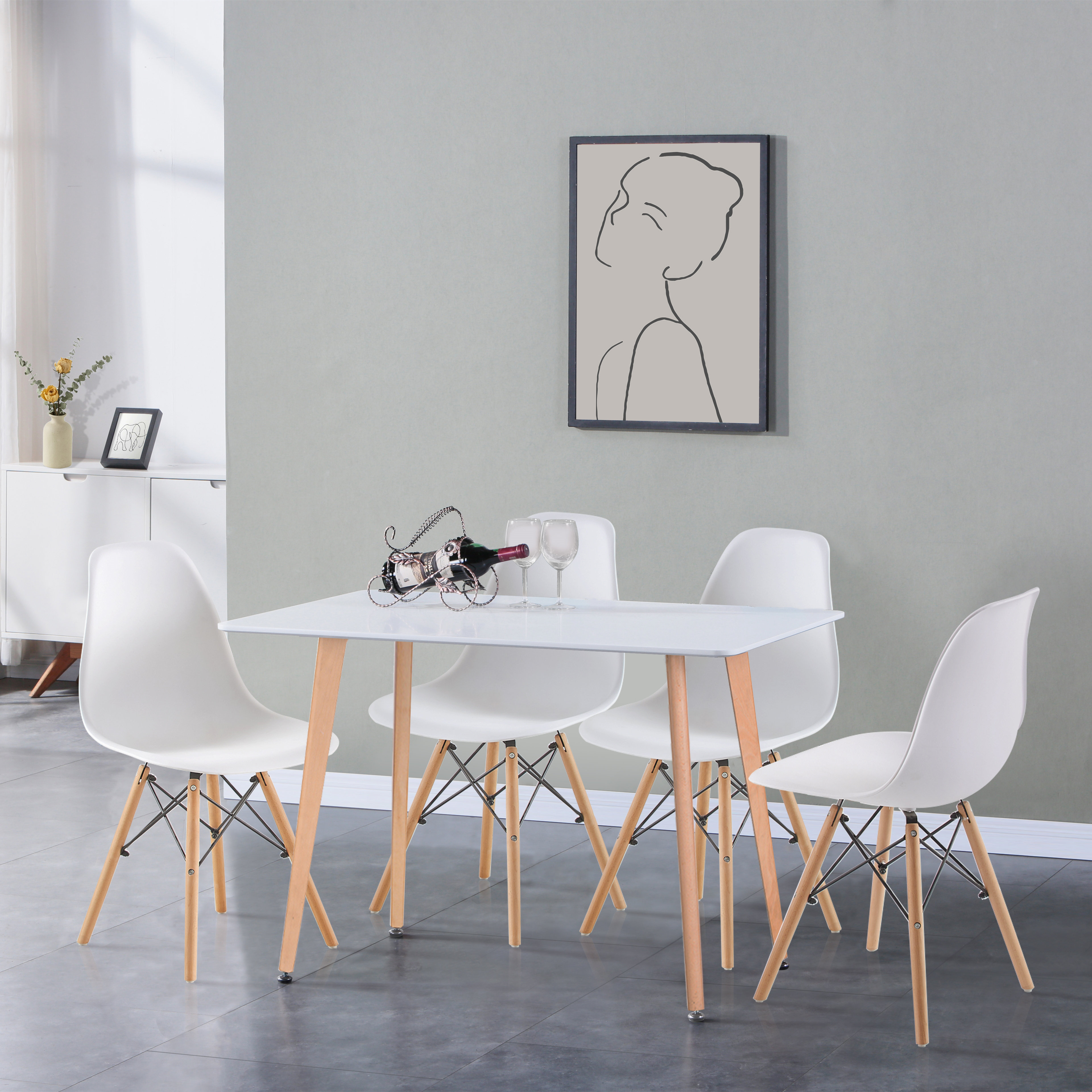 George Oliver 5-Piece Dining Table Set Kitchen Furniture Set With 4 ...