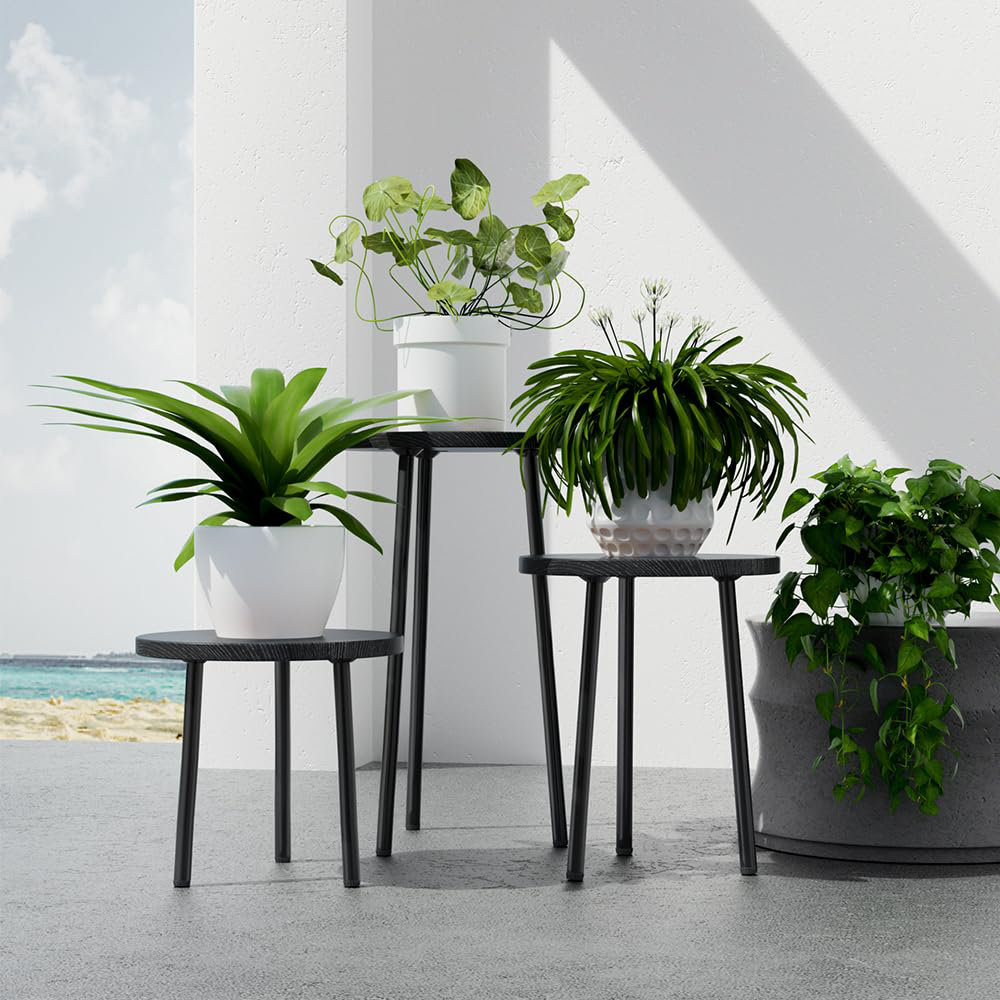Ivy Bronx Metal Small Round Plant Stand Table | Wayfair
