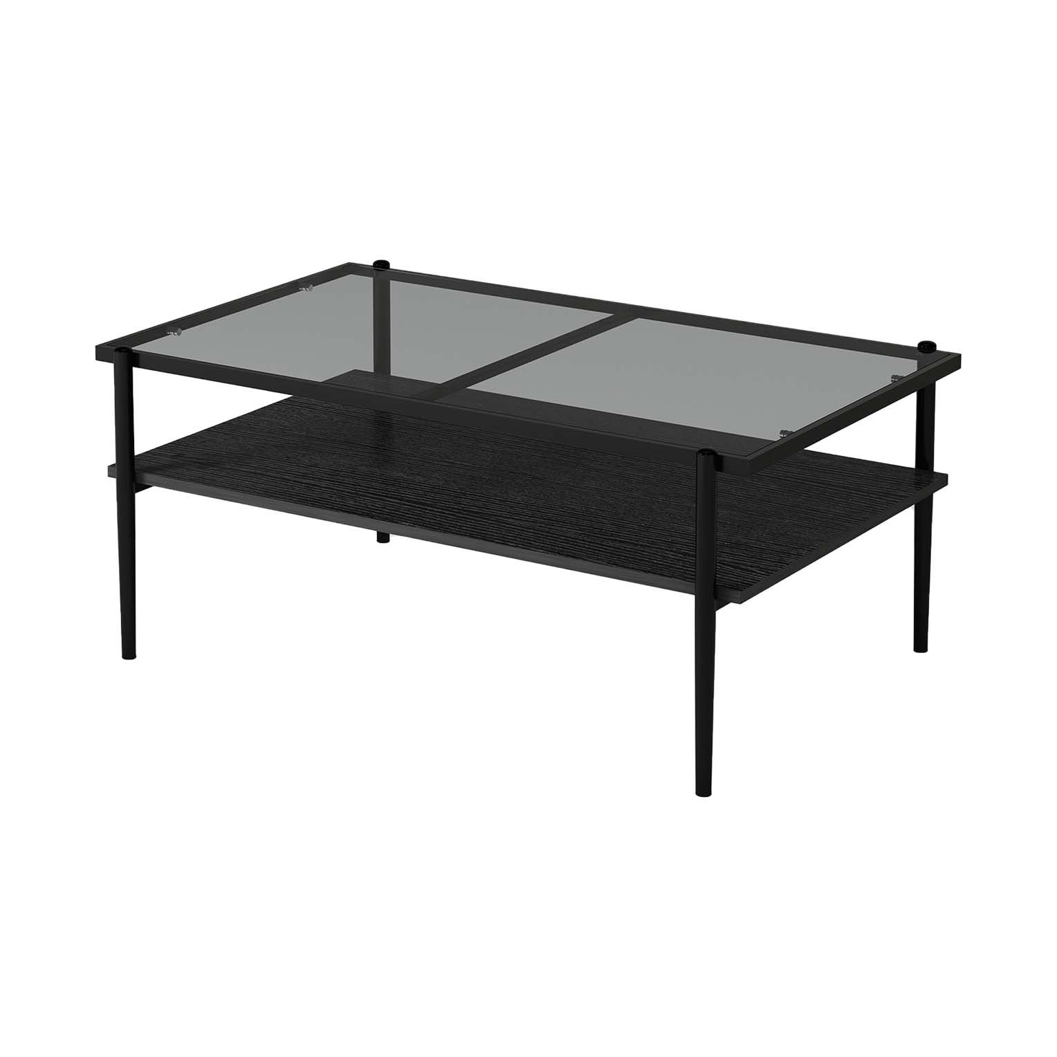 George Oliver Modern Rectangle Coffee Table with Tempered Glass Top and ...