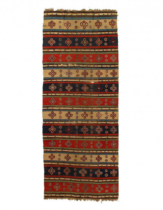 Isabelline Deweese One-of-a-Kind 3'3"X 8'3" Runner Wool Area Rug Rust ...