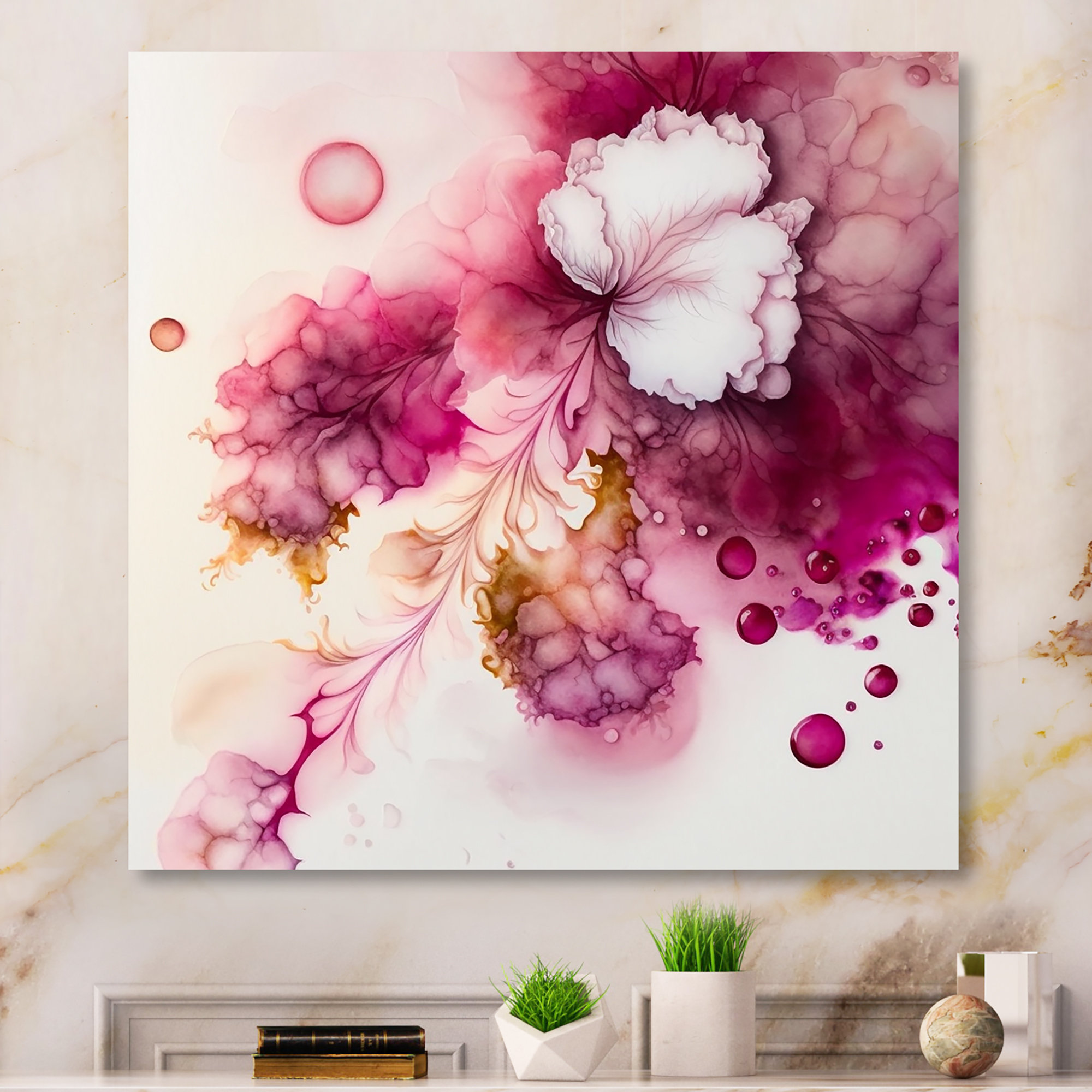 Ivy Bronx Eruption Of Rasberry Blush Joy I On Metal Print | Wayfair