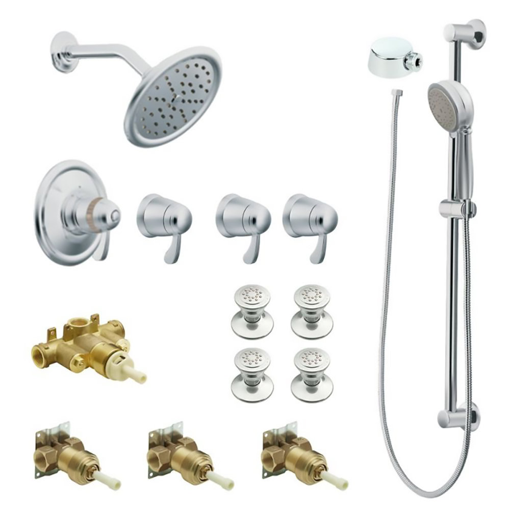 Moen Exacttemp Thermostatic Volume Control Complete Shower System with ...