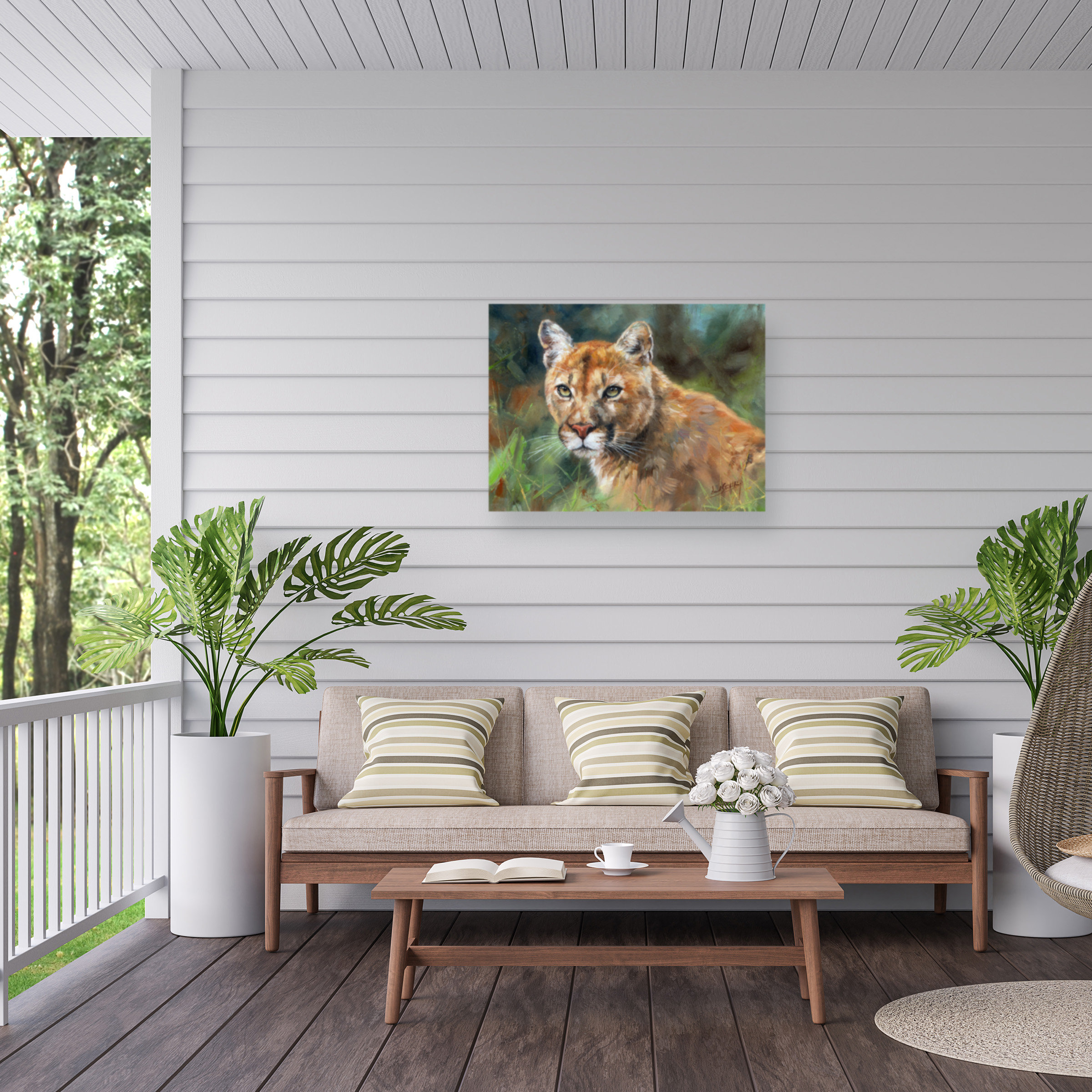 Winston Porter David Stribbling California Cougar Outdoor Canvas | Wayfair