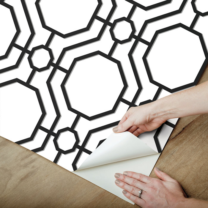 Ebern Designs Saree Peel & Stick Geometric Double Roll | Wayfair