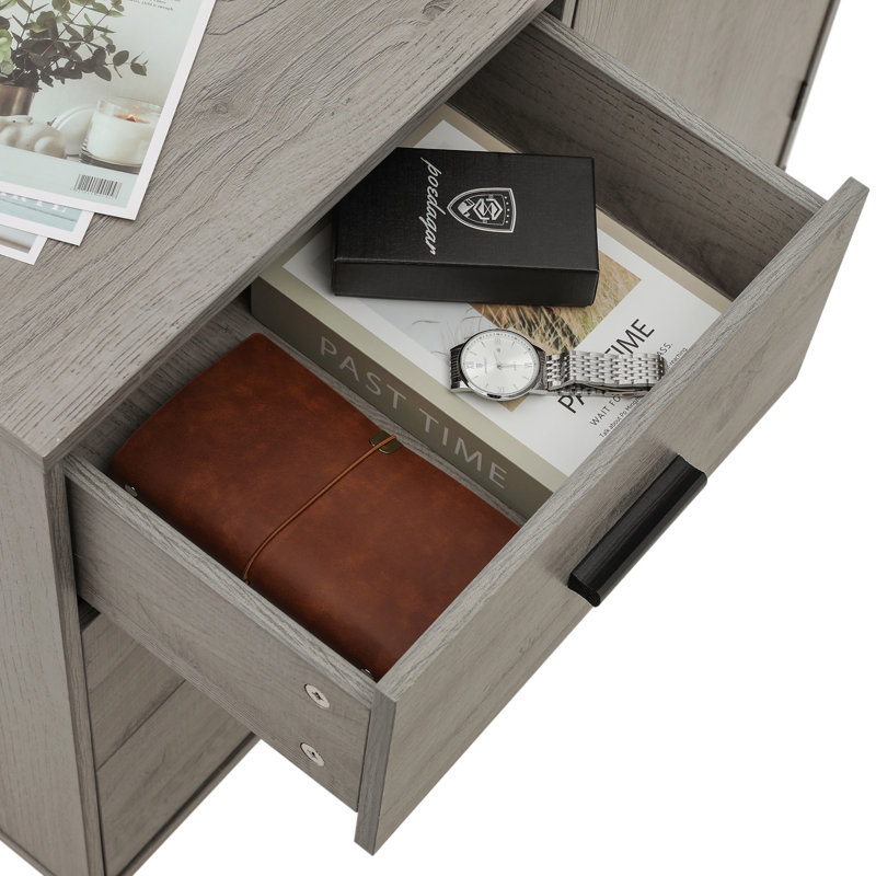 Corrigan Studio® Floor Storage Cabinet with Door & 3 Drawers & Reviews ...