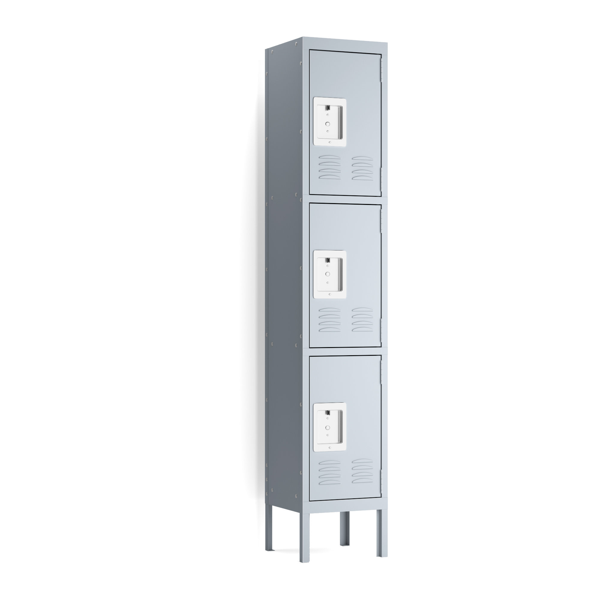 Steelcube 12 Inch Wide Metal Storage Locker 3 Tier Lockers with 4 ...