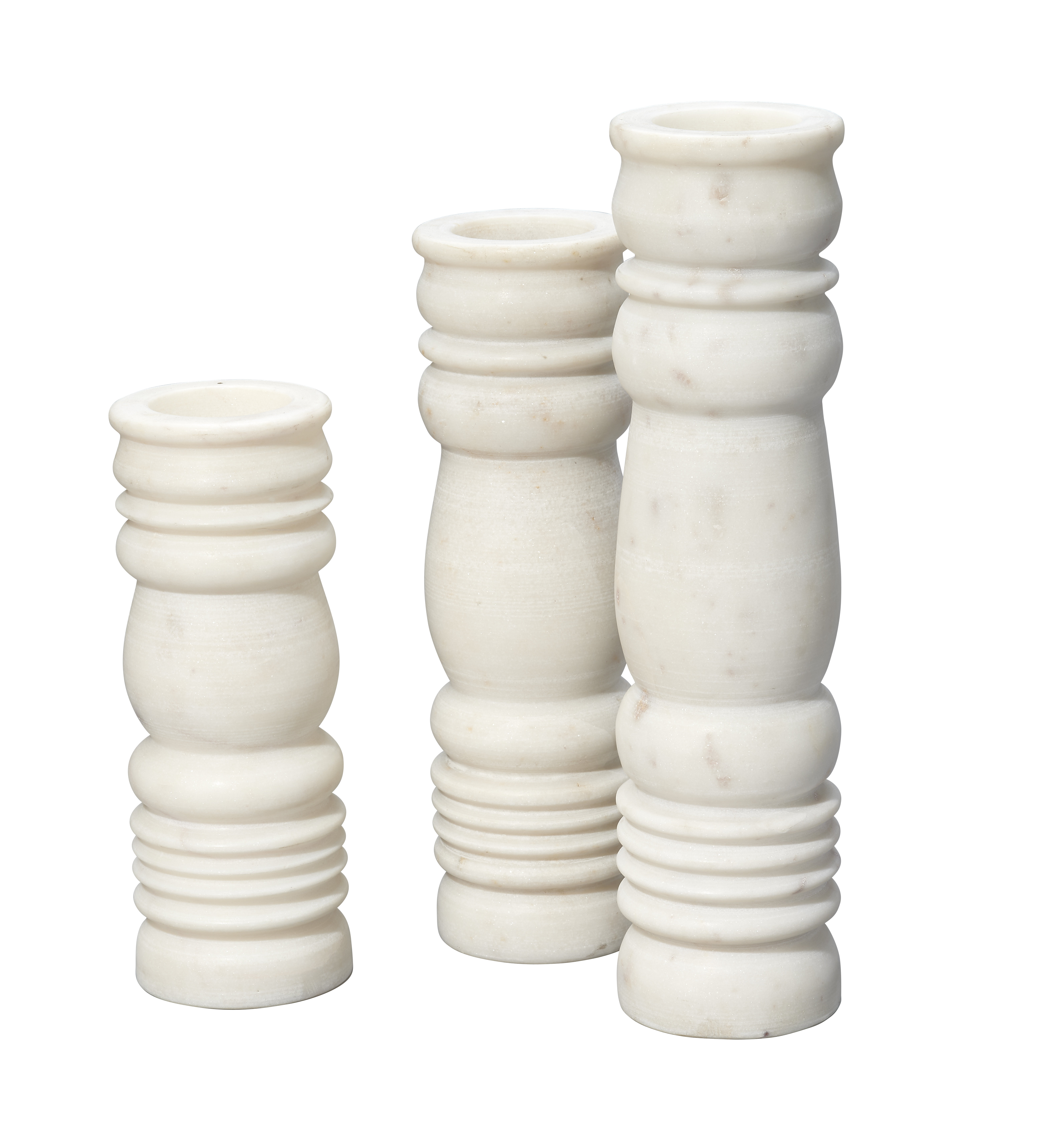 Jamie Young Company Monument 3 Piece Marble Tabletop Candlestick Set ...