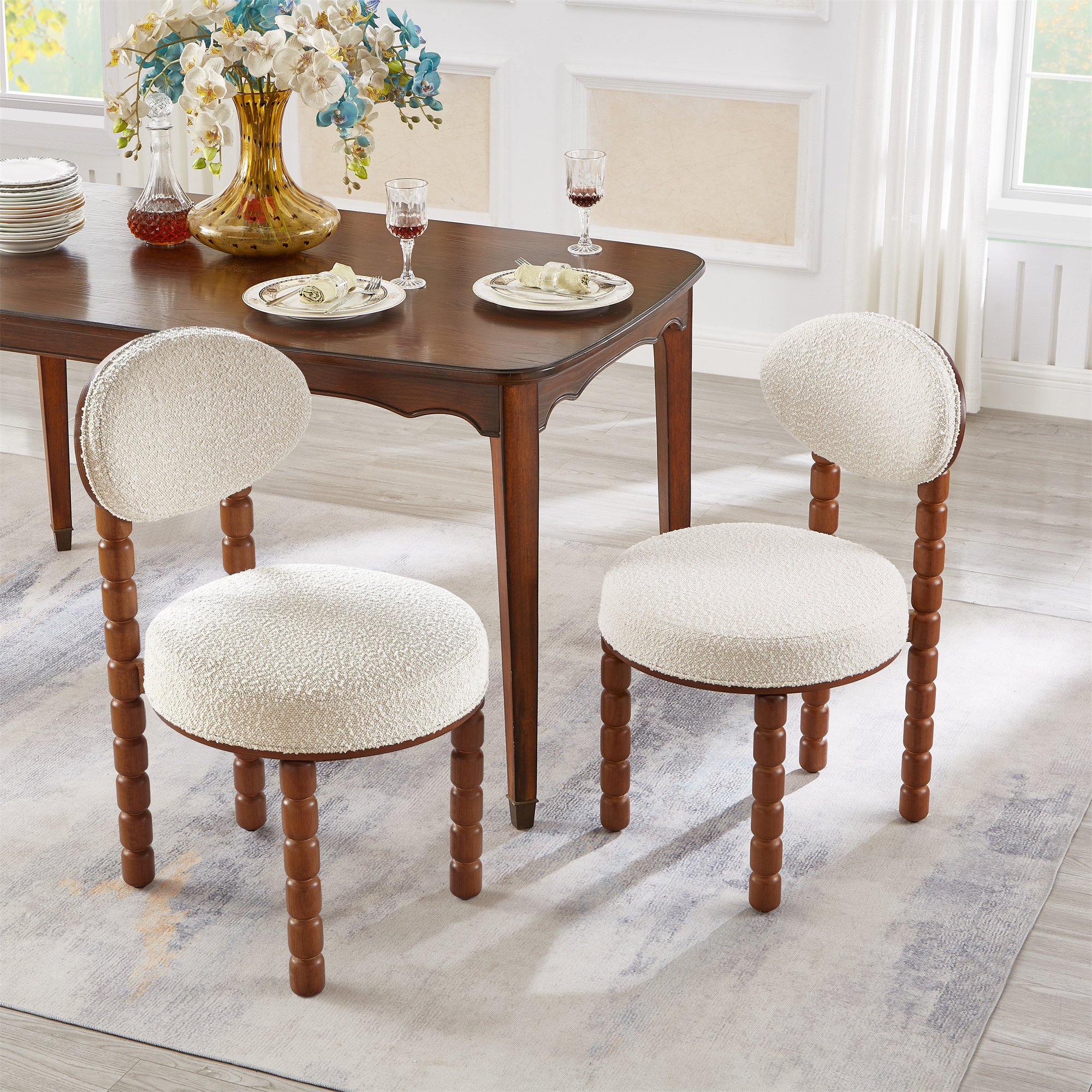 Dakota Fields Chenay Upholstered Wooden Side Chair Set Of 2 Wayfair