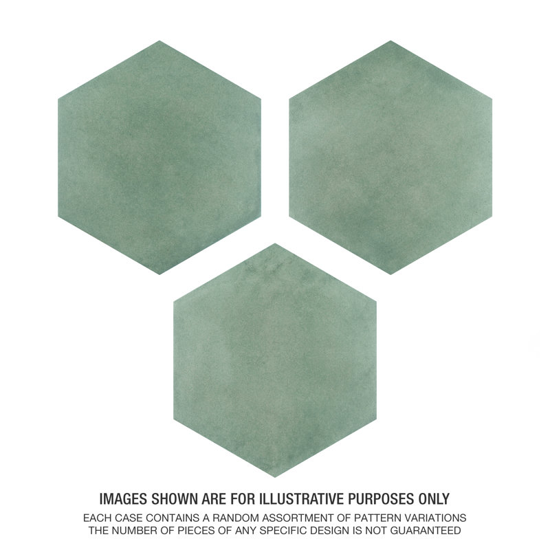 Merola Tile Matter Hex 7.88" x 9" Porcelain Stone Look Floor and Wall ...