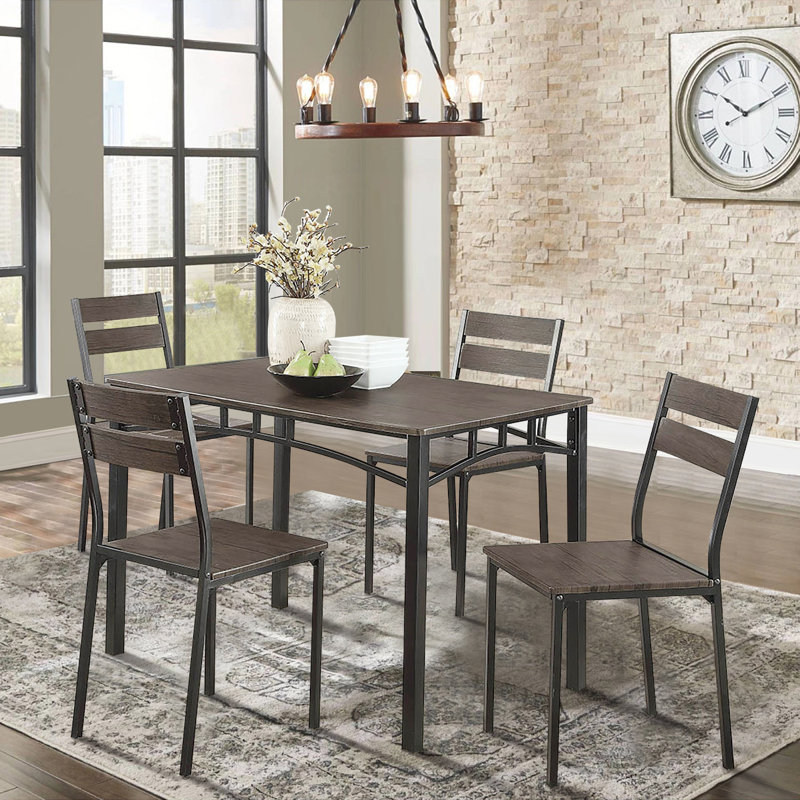 Williston Forge George-William Metal 5-Piece Dining Table Set | Wayfair